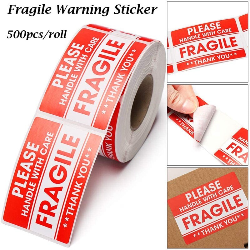 -1000 Pcs Breekbare Sticker Met Zorg Label Zelfkle... – Vicedeal