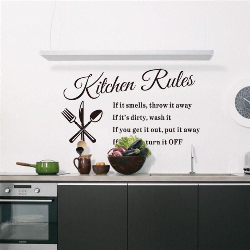 Newest Kitchen Rules Words Wall Stickers Decal Hom... – Grandado
