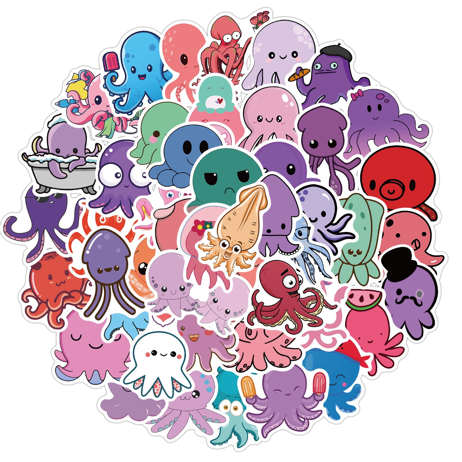 50 Stuks Leuke Marine Animal Octopus Stickers Baga... – Vicedeal