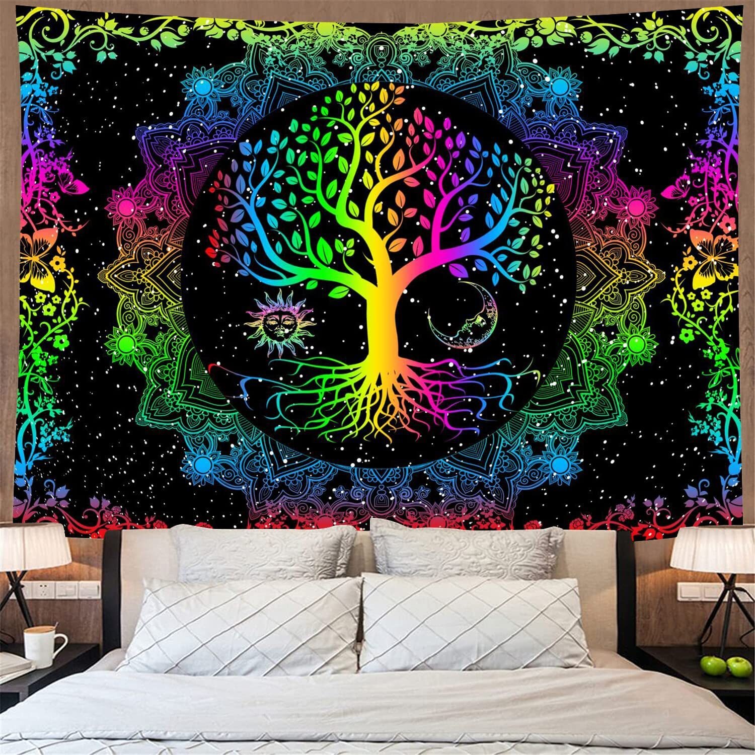 Trippy Psychedelic Tree of Life Tapestry Wall Hang... – Grandado