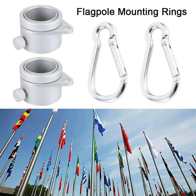 1Pair Aluminum Alloy Flag Pole Rings 360 Degree Ro... – Vicedeal