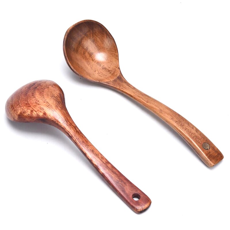 Natural Wooden Large Soup Scoops Long Handle Cooki... – Grandado