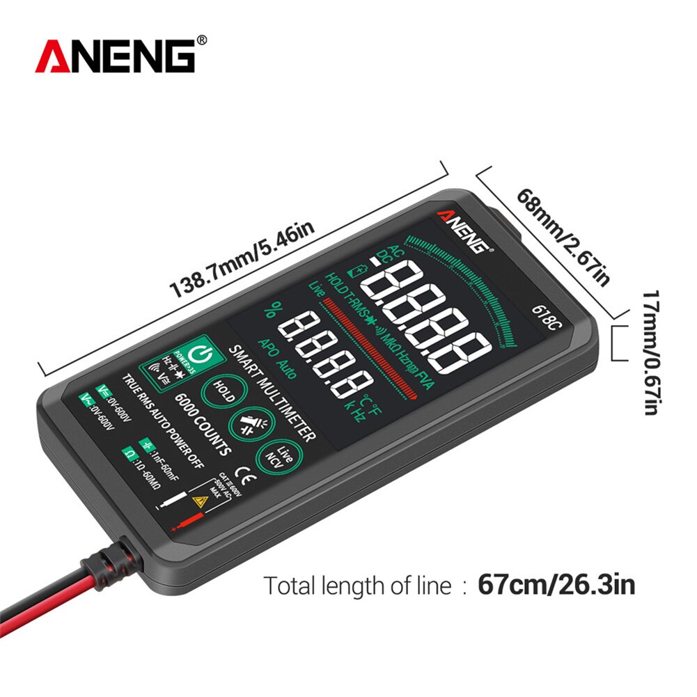 ANENG 618C Digital Multimeter Smart Touch DC Analo... – Grandado