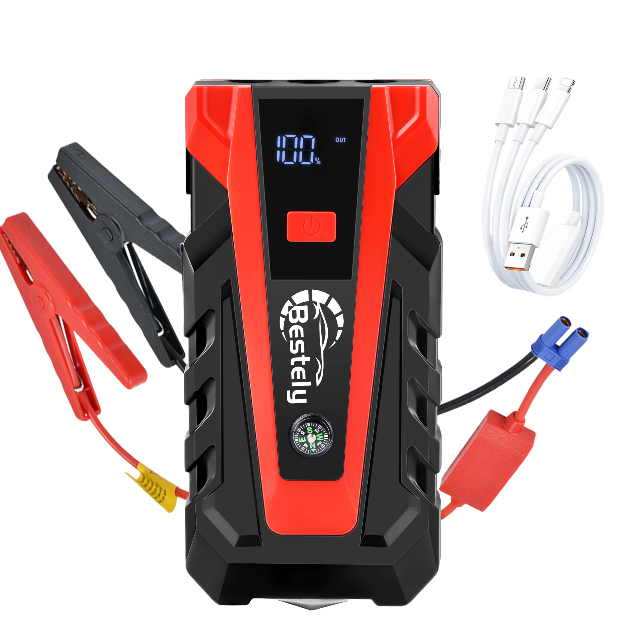 12v auto-accu jumpstarter, 3000A piek jump starter... – Vicedeal