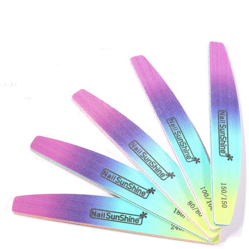 5Pcs Rainbow Gradiënt Nagelvijlen Buffer Voor Nail... – Vicedeal