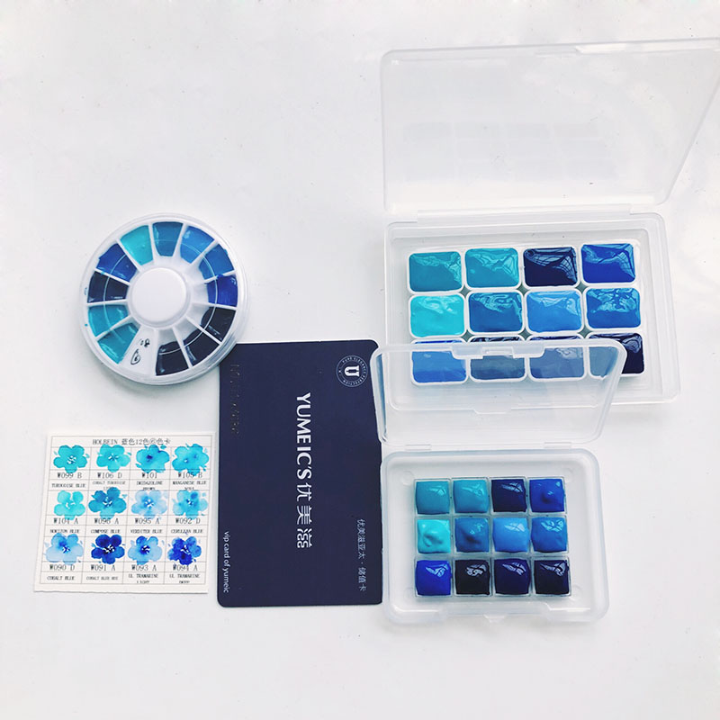 Blue series 12 colors 0.5ml/1ml/2ml Mini box Water... – Vicedeal