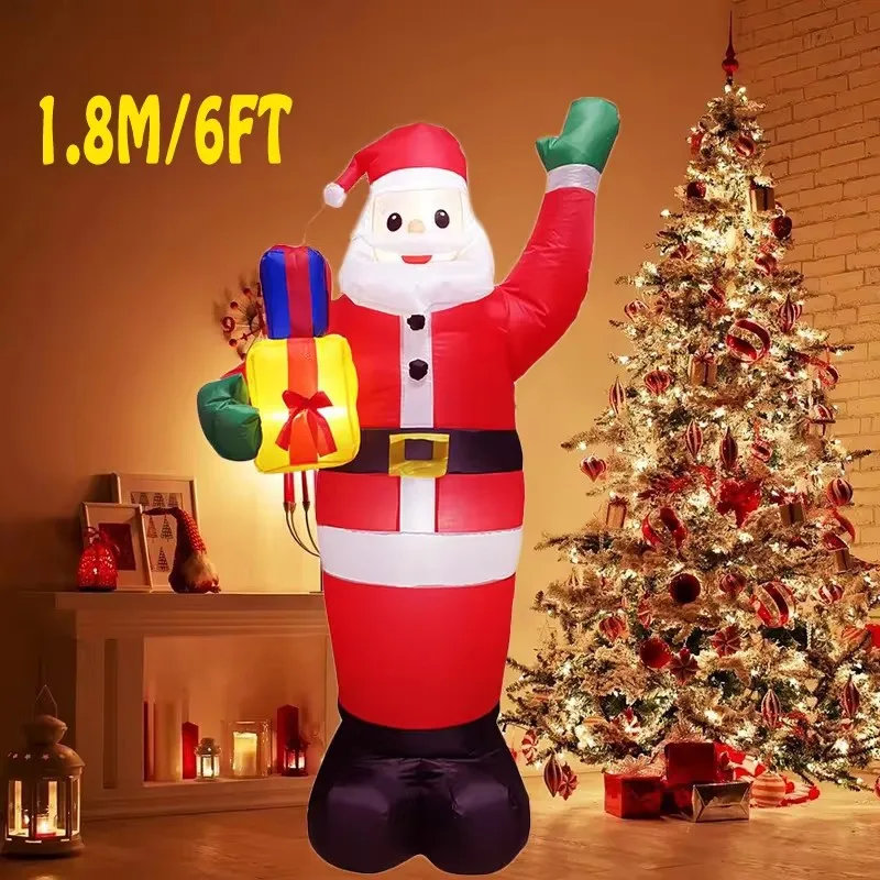 1.8M/6FT Christmas Inflatable Toys Santa Claus Pac... – Grandado