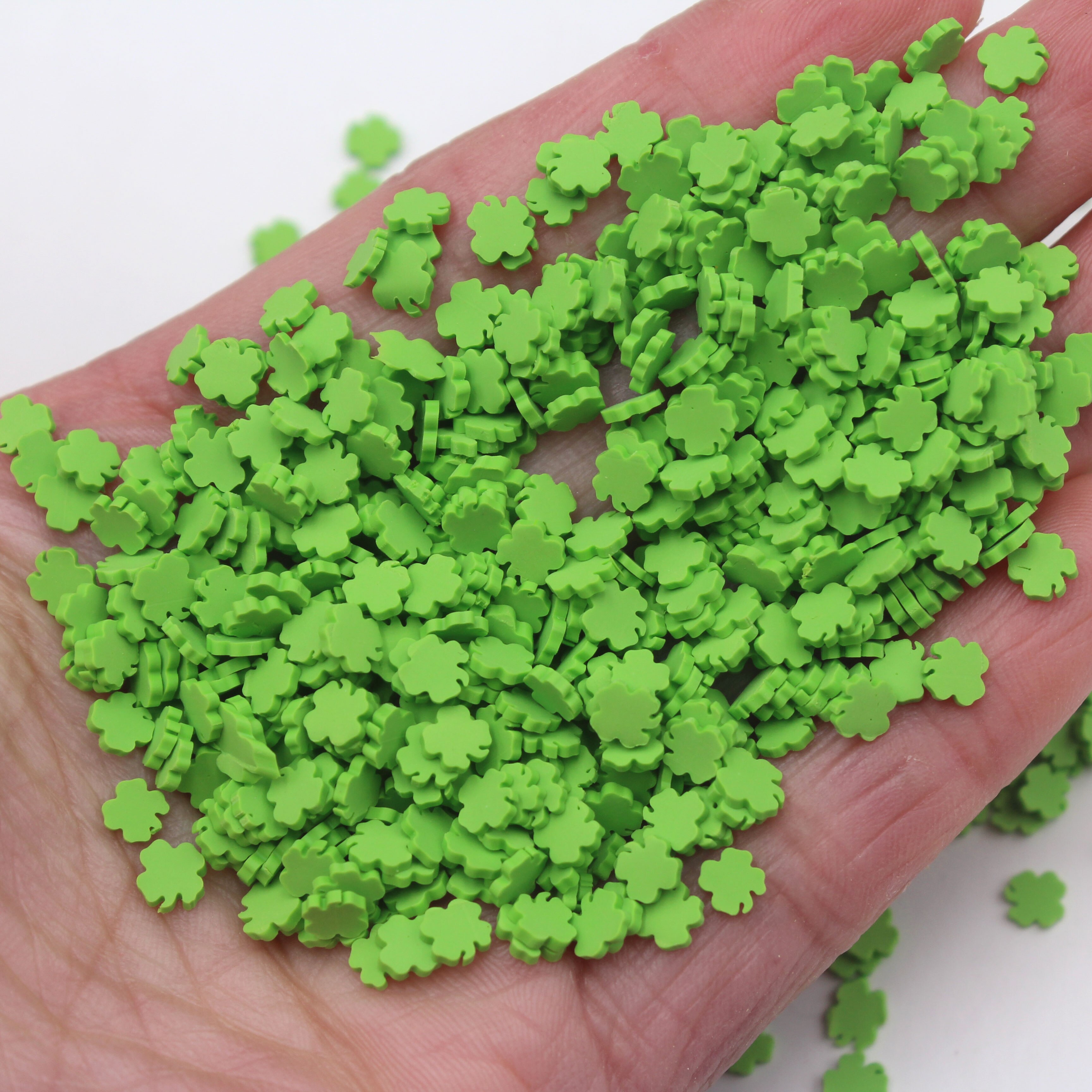 100g/Lot Polymer Clay Four Leaf Clover Slices Gree... – Grandado