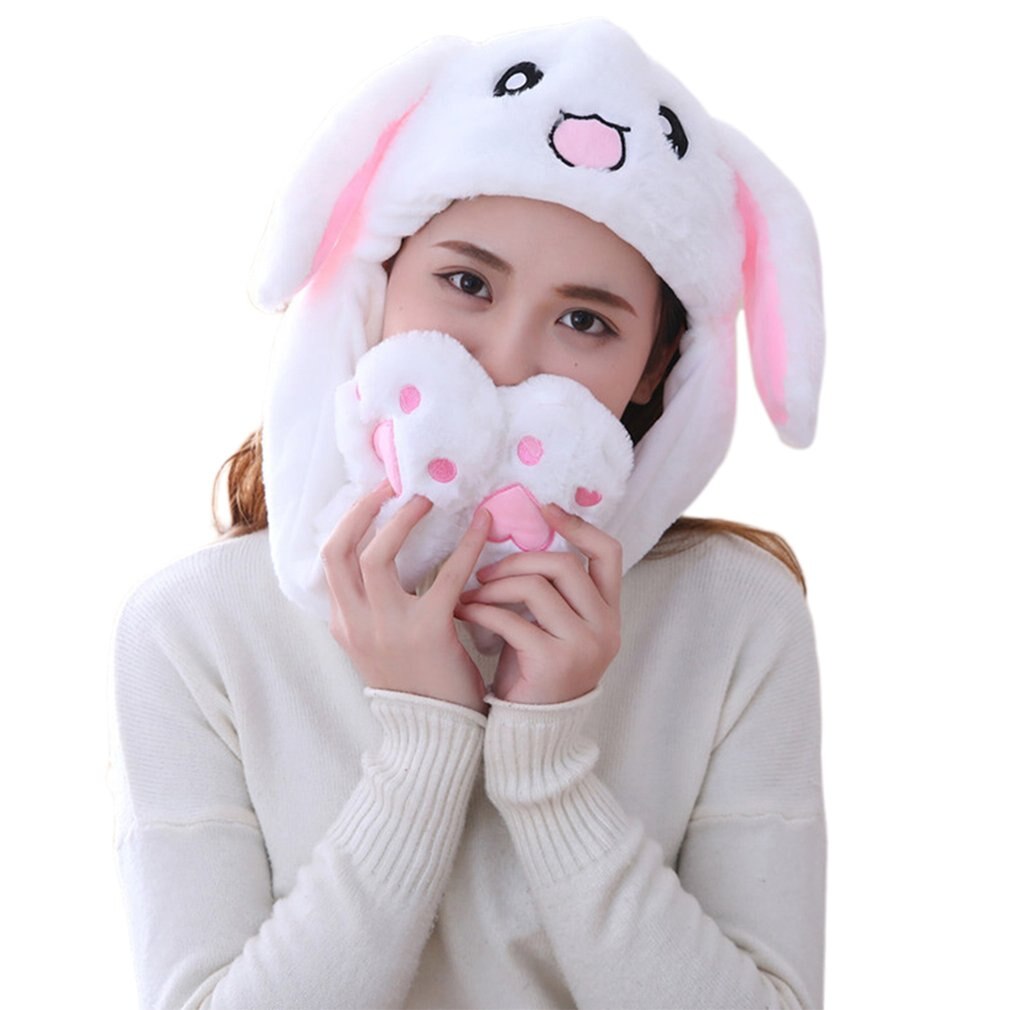 Rabbit Women's Hat Beanie Plush Can Moving Bunny E... – Vicedeal