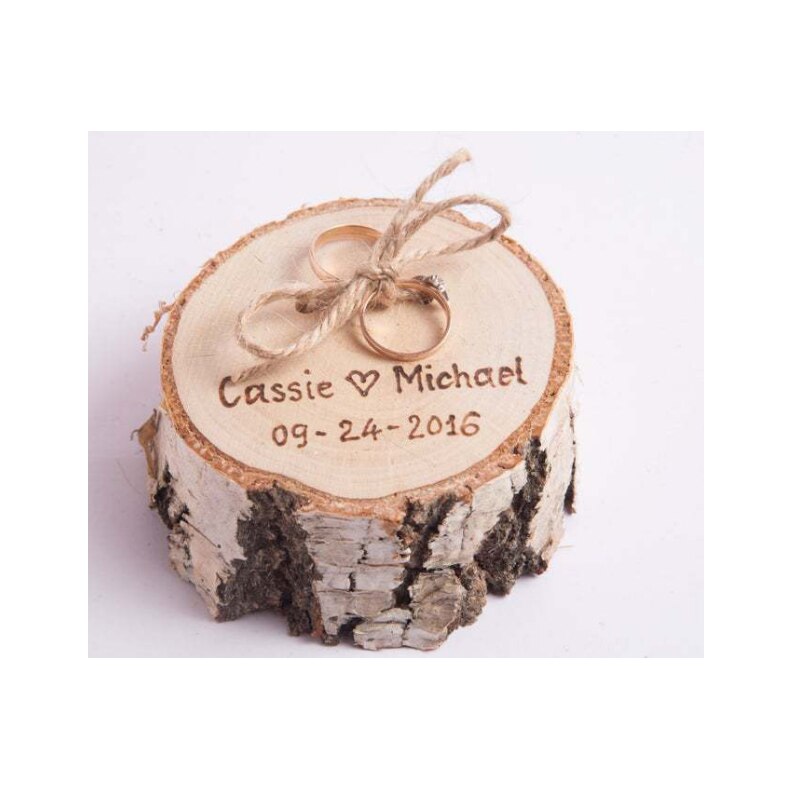 personality forest wedding ring box custom wedding... – Grandado