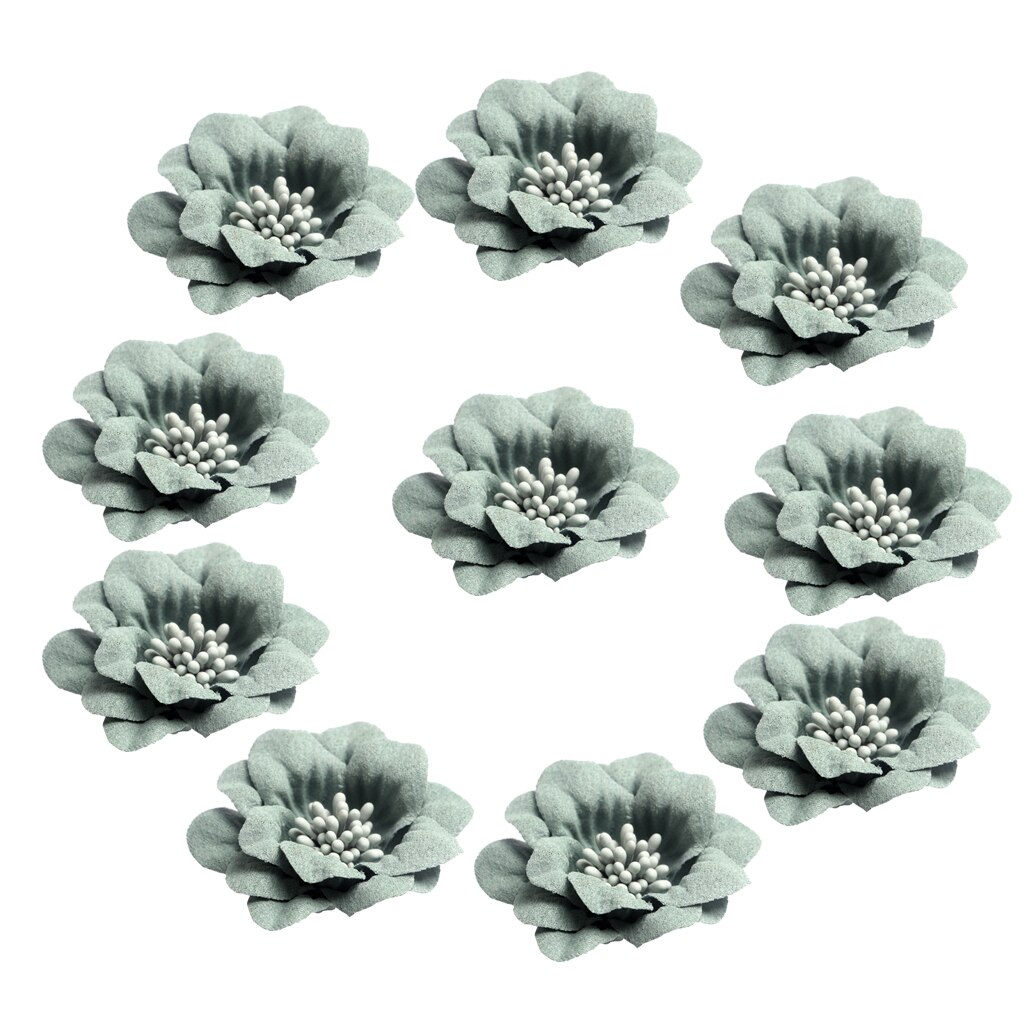10pcs Camellia Suede Flower Head Embellishments fo... – Grandado