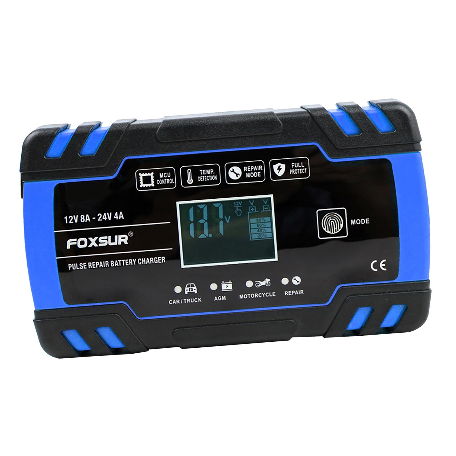 Smart Car Batteries Charger 12V/8A 24V/4A with LCD... – Grandado