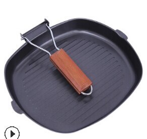 Steak Frying Pan Cast Iron Non Stick Grill Deep Sq... – Grandado