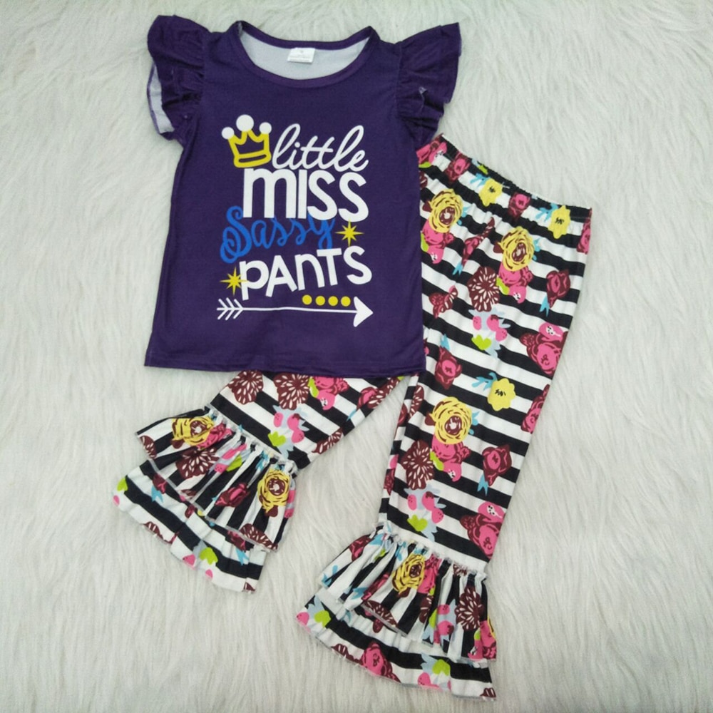 Baby Kleding Sets Paars Sassy Flutter Mouw Ruche B... – Grandado