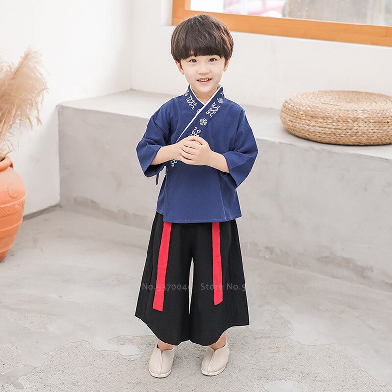 Kids Boys Retro Chinese Tang Suit Hanfu Traditiona... – Vicedeal