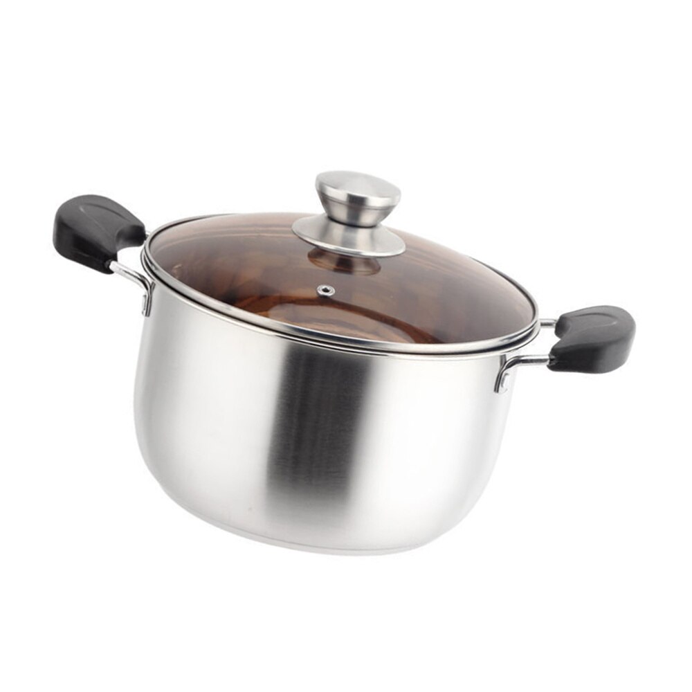 Olla sopera de acero inoxidable con tapa, asas dob... – Grandado