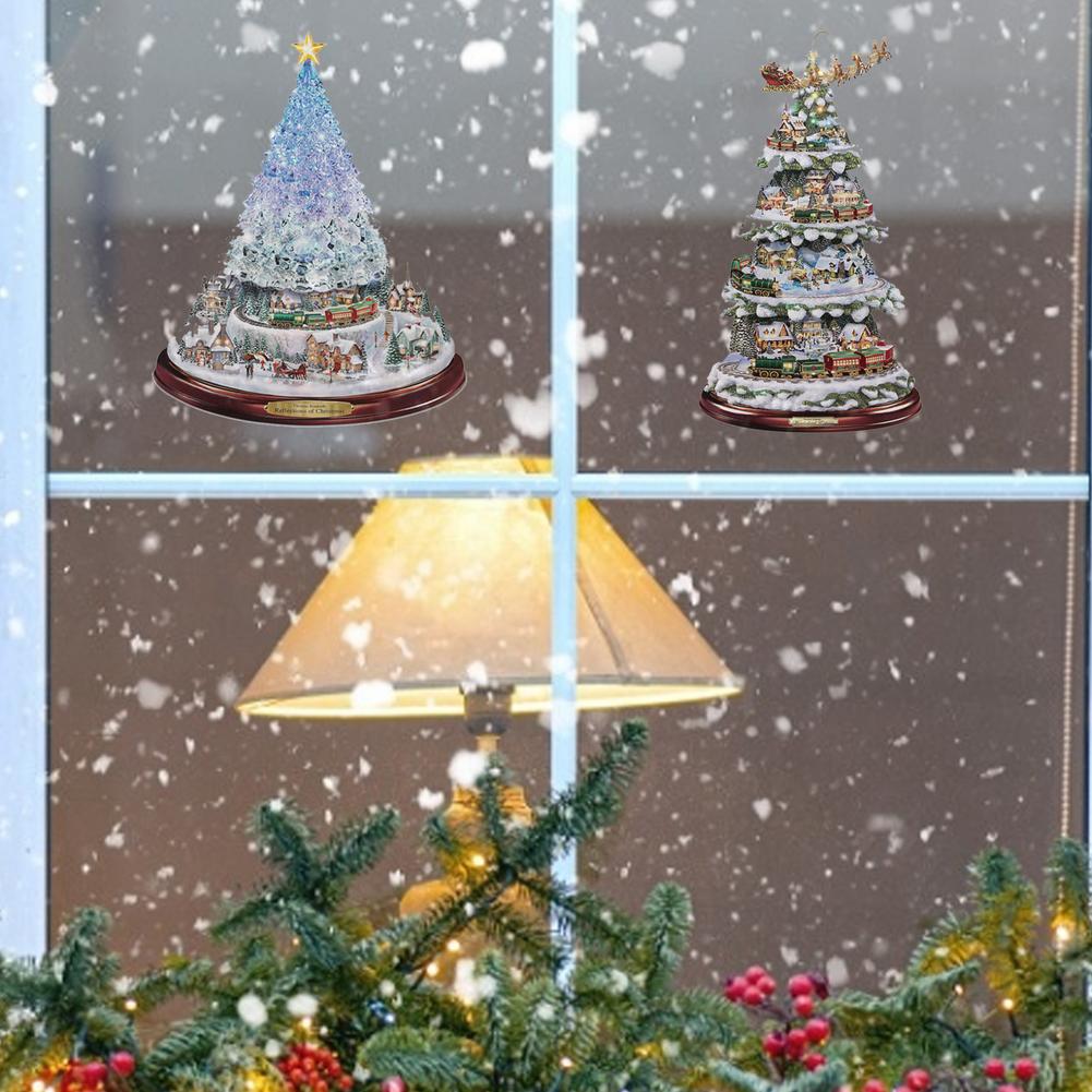 Christmas Tree Rotating Sculpture Train Window Pas... – Grandado
