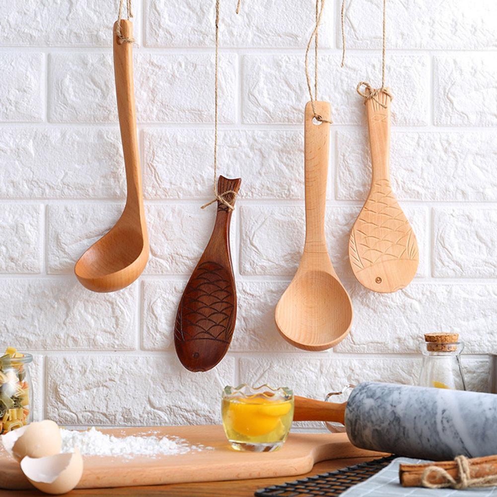 Rice Spoons Fish Shape Non-stick Rice Paddle Woode... – Grandado
