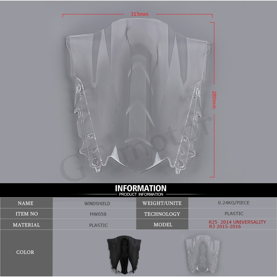 GT Motor - Motorcycle Wind Deflectors Wind shield ... – Vicedeal