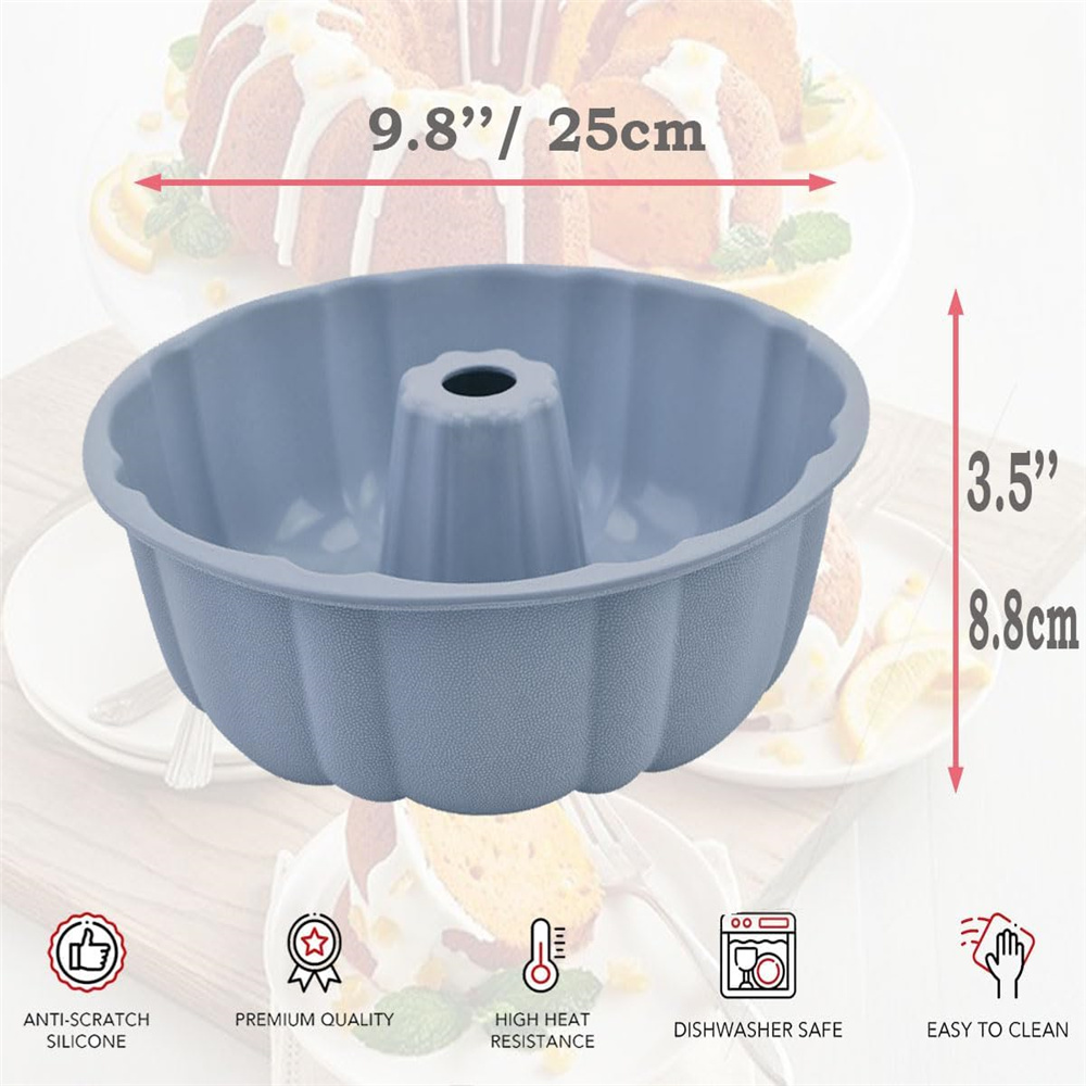 Bundt cake pan Silicone Cake Mold, 10’’ Non-stick ... – Grandado