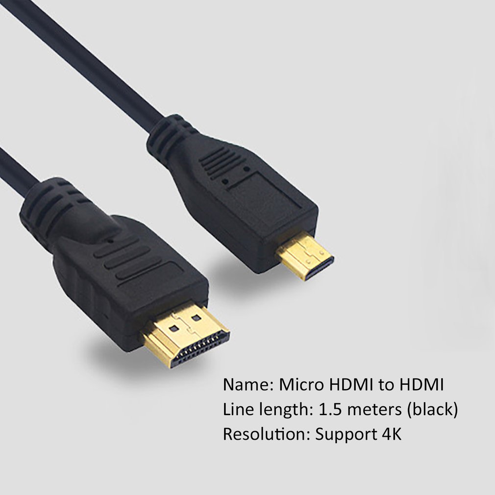 Black Micro HDMI To HDMI Cable 1.5M 4K for Raspber... – Grandado