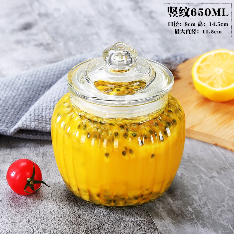 Glass bottle sealed preserved storage jar candy ja... – Grandado