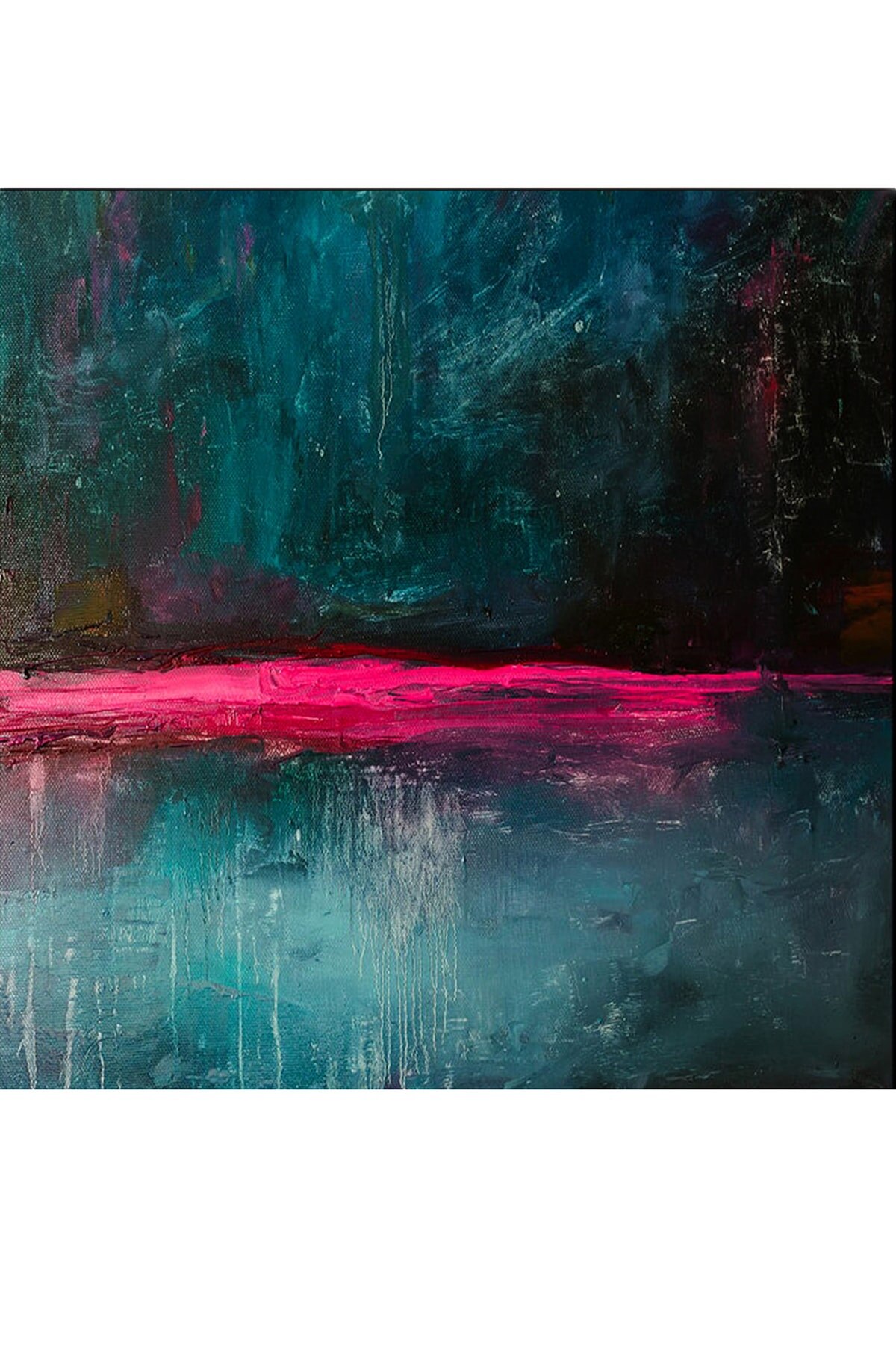 Abstract Pink Emerald Canvas Table 90x120 cm – Vicedeal