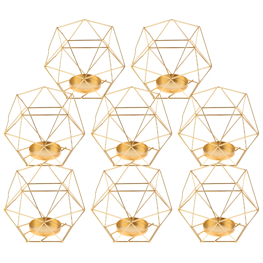 Pack-8 3D Geometric Tea Light Candle Holders Stand... – Grandado