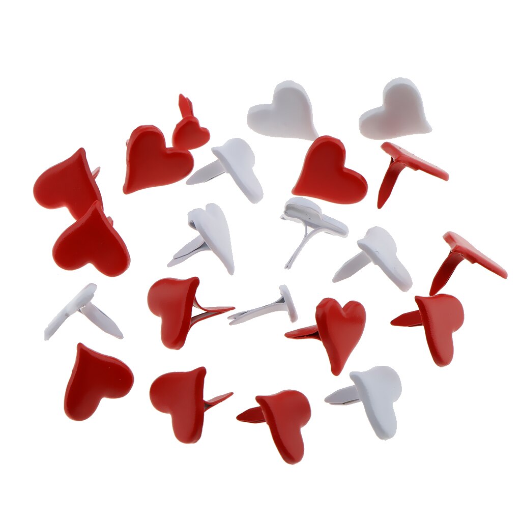 200pcs Heart Flower Metal Brads Paper Fasteners Em... – Grandado