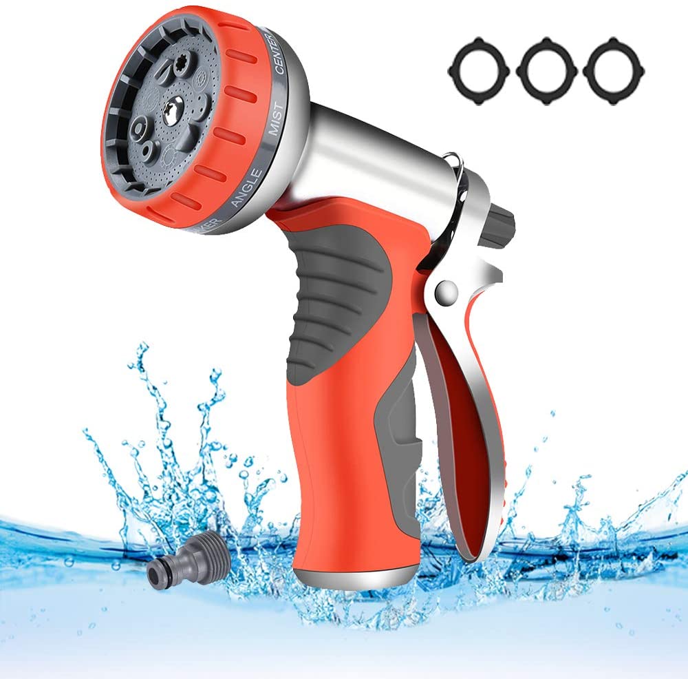 Garden Hose Nozzle Heavy Duty Metal Spray Gun 9 Ad... – Grandado