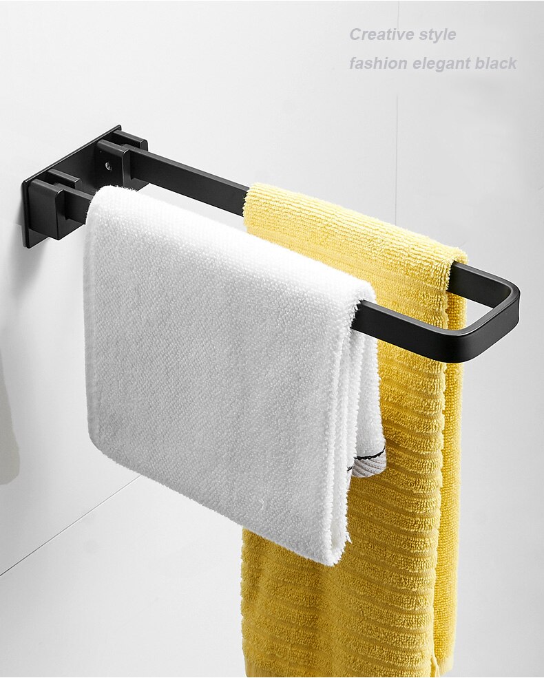 Black Simple Foldable Single Layer Bathroom Towel ... – Vicedeal
