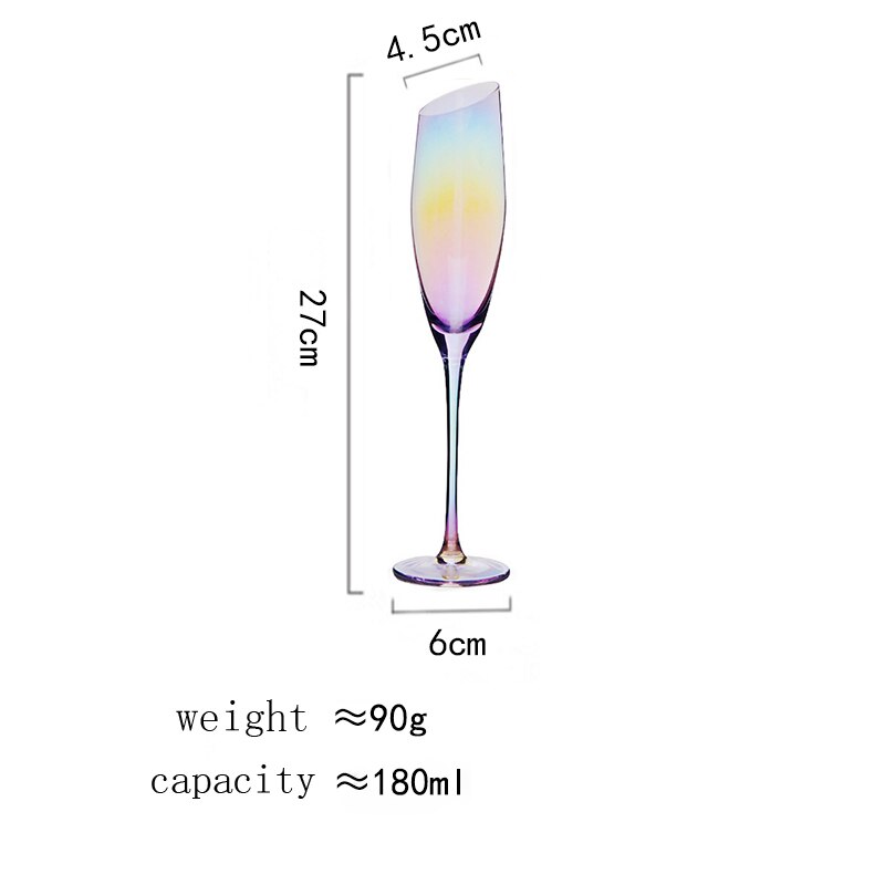 Multi Color Inclined Mouth Wine Glass Cup Crystal ... – Grandado