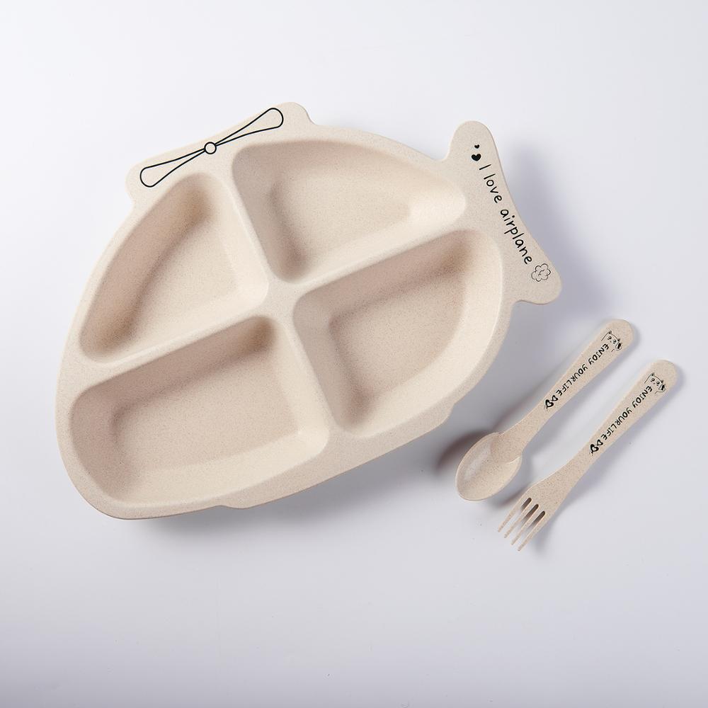 3pcs Kid's Dinner Plate Food Plate Three-piece Cut... – Grandado