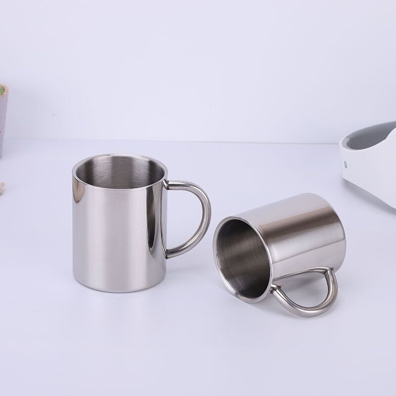Double Wall Stainless Steel Coffee Mug 300ml Porta... – Vicedeal