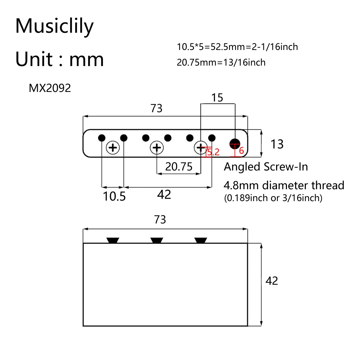 Musiclily Ultra 10.5mm Full Brass 42mm Standard Tr... – Grandado