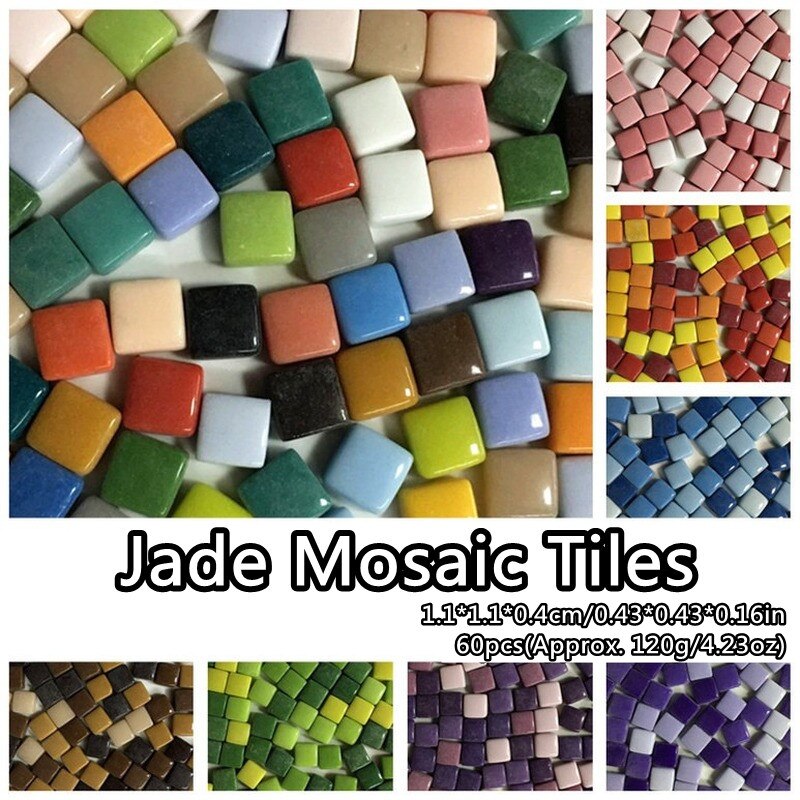 60pcs(Approx. 120g/4.23oz) Jade Mosaic Tiles 1.1*1... – Vicedeal