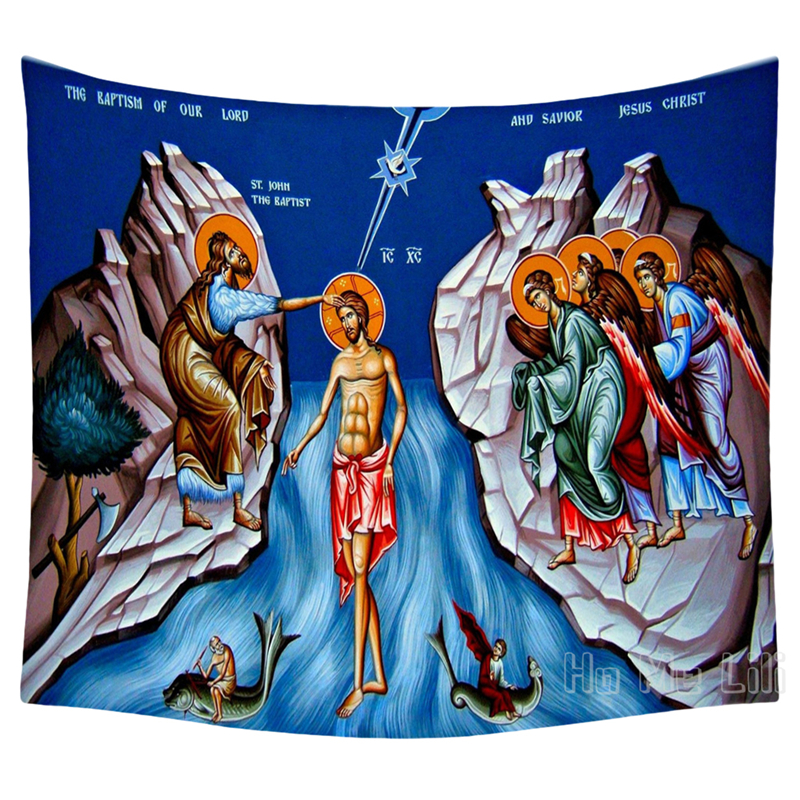 Baptism Of The Lord Icon Tapestry Room Accessories... – Grandado