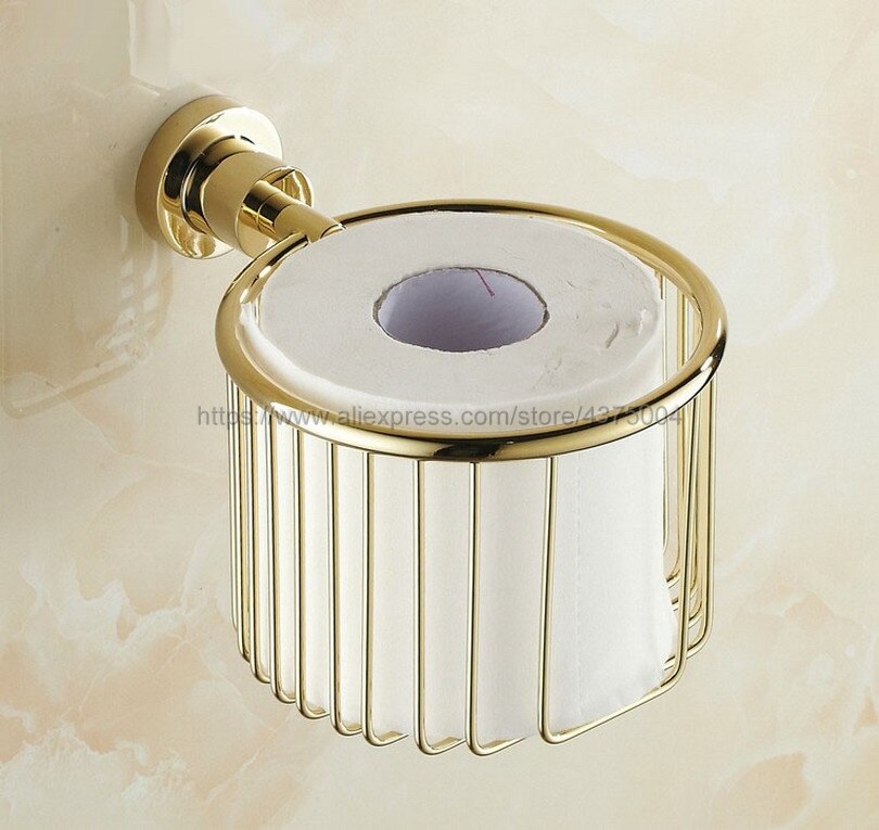 Gold Color Toilet Paper Holder With Shelf Toilet R... – Grandado