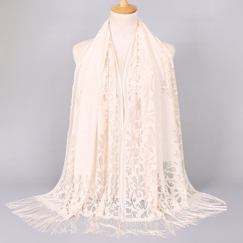 Wedding Tassel Shawl Female Pure Color Hollow Lace... – Vicedeal
