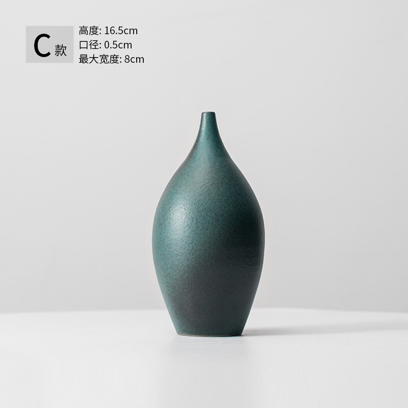 Simpel moderne retro grøn keramik lille vase dekor... – Vicedeal