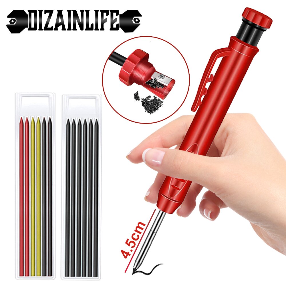 Solid Carpenter Pencil with Refill Leads for Deep ... – Vicedeal