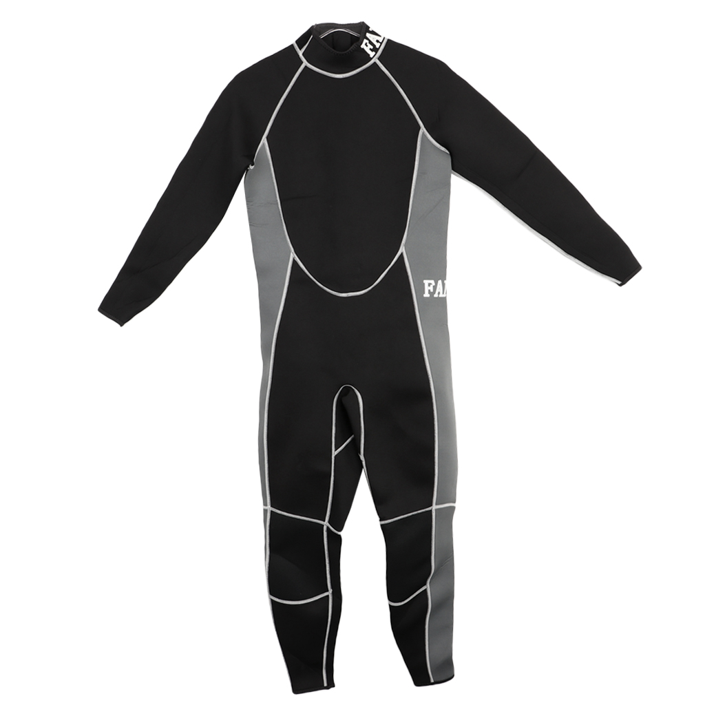3mm Back Zip Full Wetsuit Winter Swimming Suit for... – Grandado