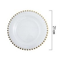 European Style Transparent Glass Plate Round Gold ... – Vicedeal