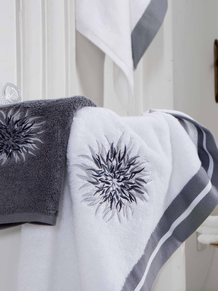 Katoen Strand Handdoek Verdikte Grijs Wit Badkamer... – Grandado