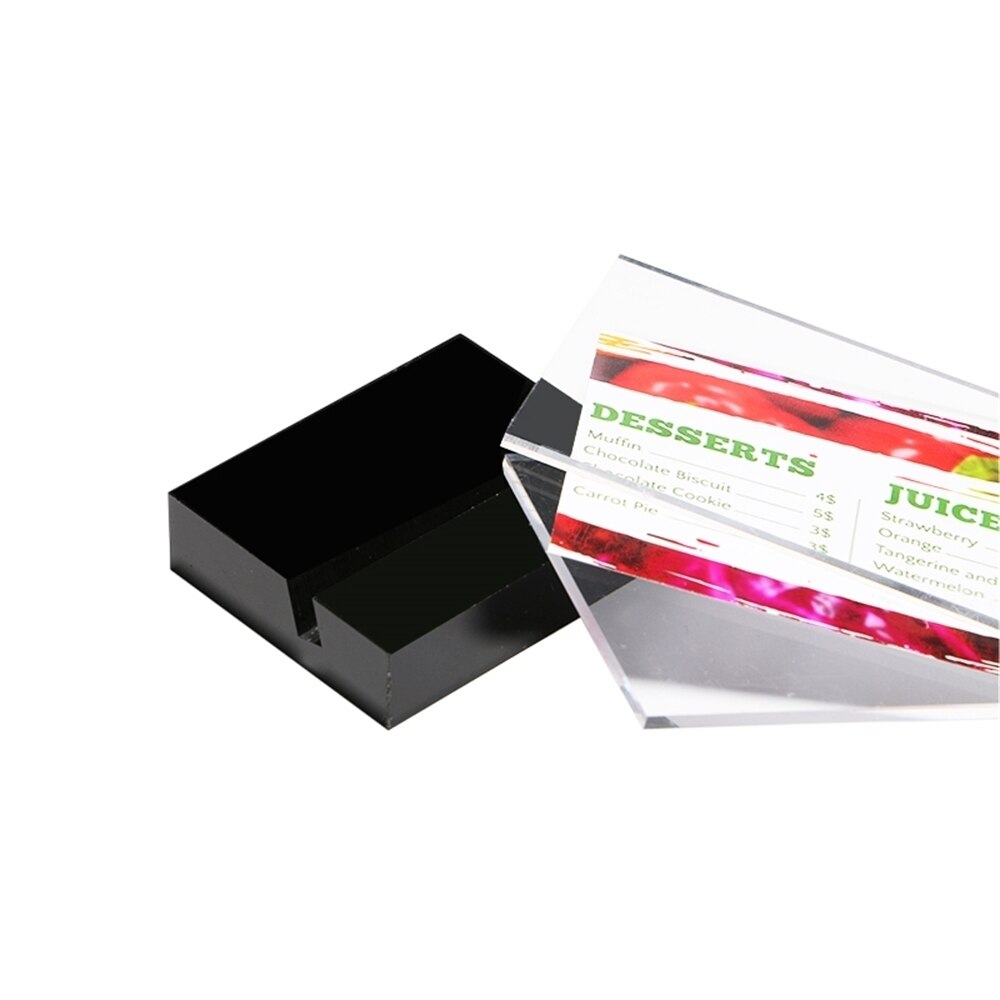 90*60mm Acrylic Sign Holder Display Stand Slant Ba... – Grandado