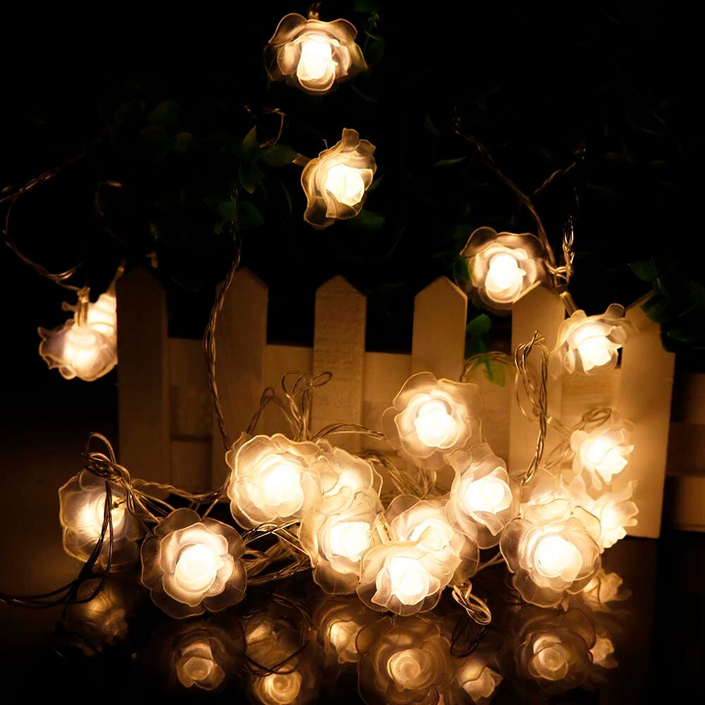 20 LED Rose Flower String Luces leds decoration Fa... – Grandado