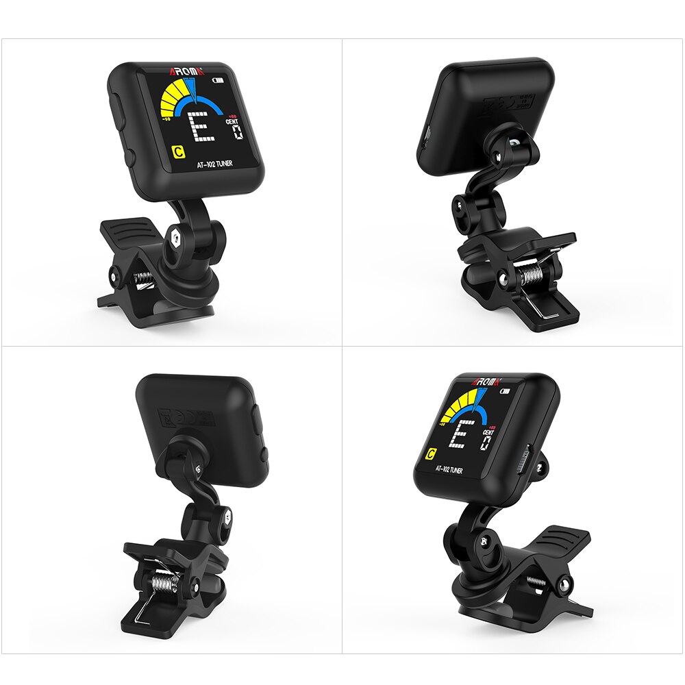 AROMA AT-102 Rechargeable Clip-on Guitar Tuner Col... – Grandado