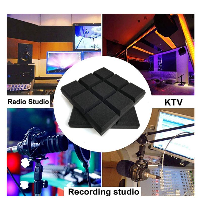 6 Pack 30X30X5cm Acoustic Foam Panels, Beveled 9 B... – Grandado