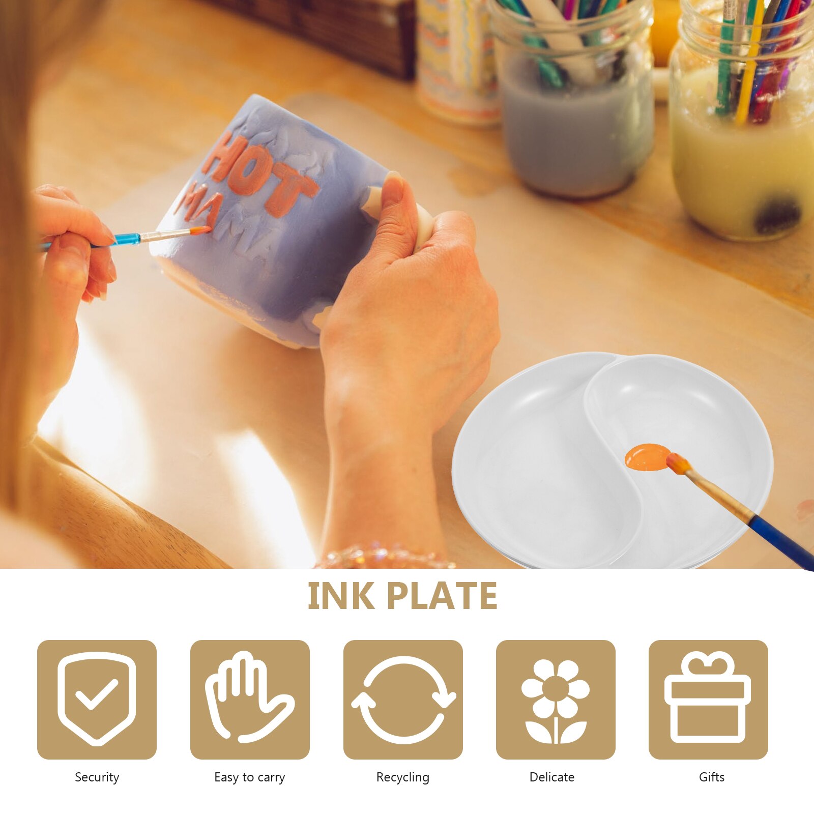 2pcs Paint Trays Painting Pigment Mixing Plates Ar... – Vicedeal