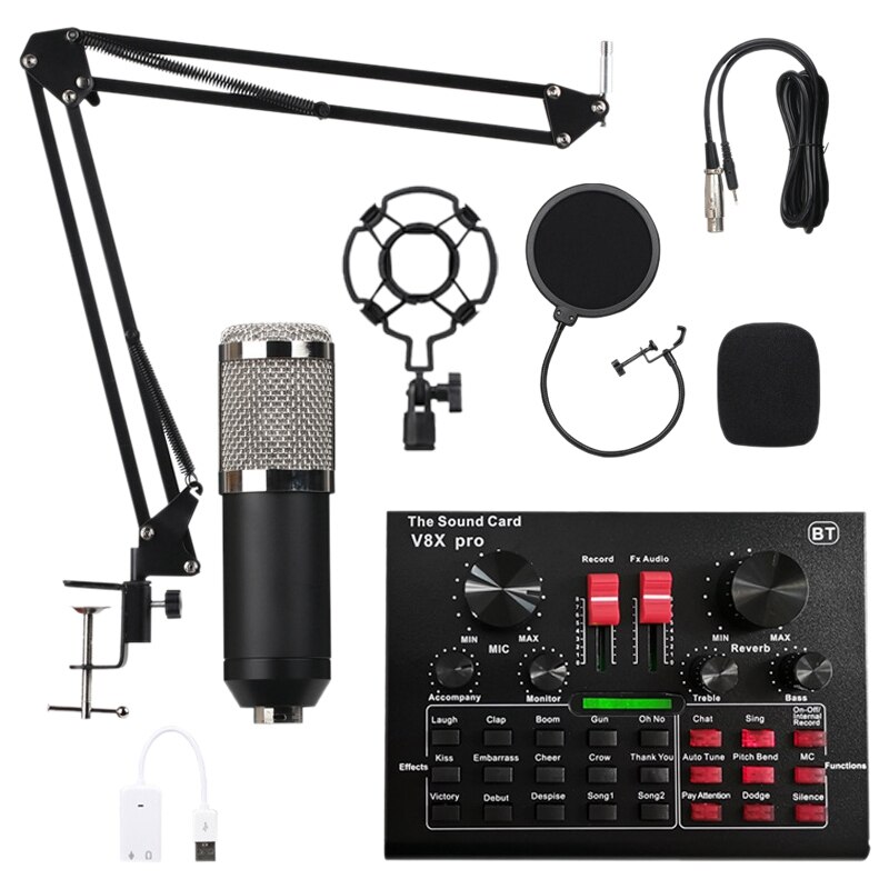 V8X Pro Audio Mixer Live Geluidskaart Bluetooth Us... – Vicedeal